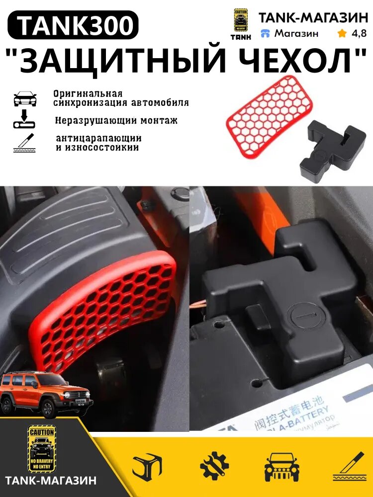 TANK Защита внешних частей автомобиля, 3 шт, ABS пластик, красный, для Tank 300