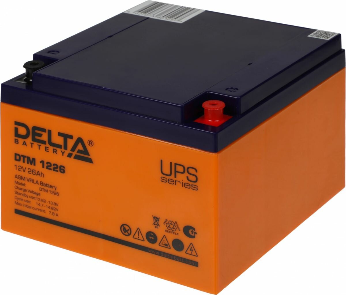Аккумулятор UPS 12В 26А. ч DTM 1226 Delta 4614010050013