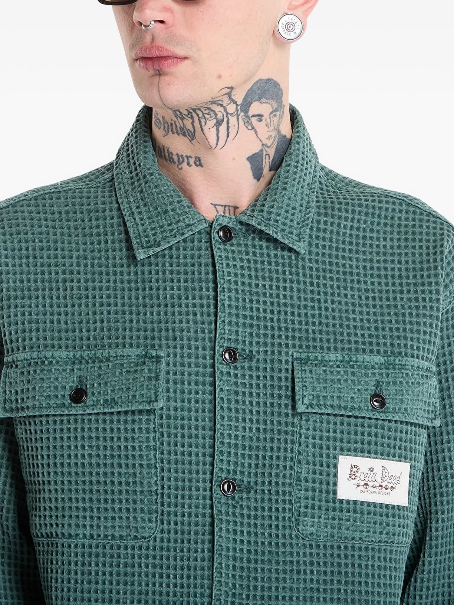 Рубашка BRAIN DEAD Waffle-knit shirt, размер L — фото 1