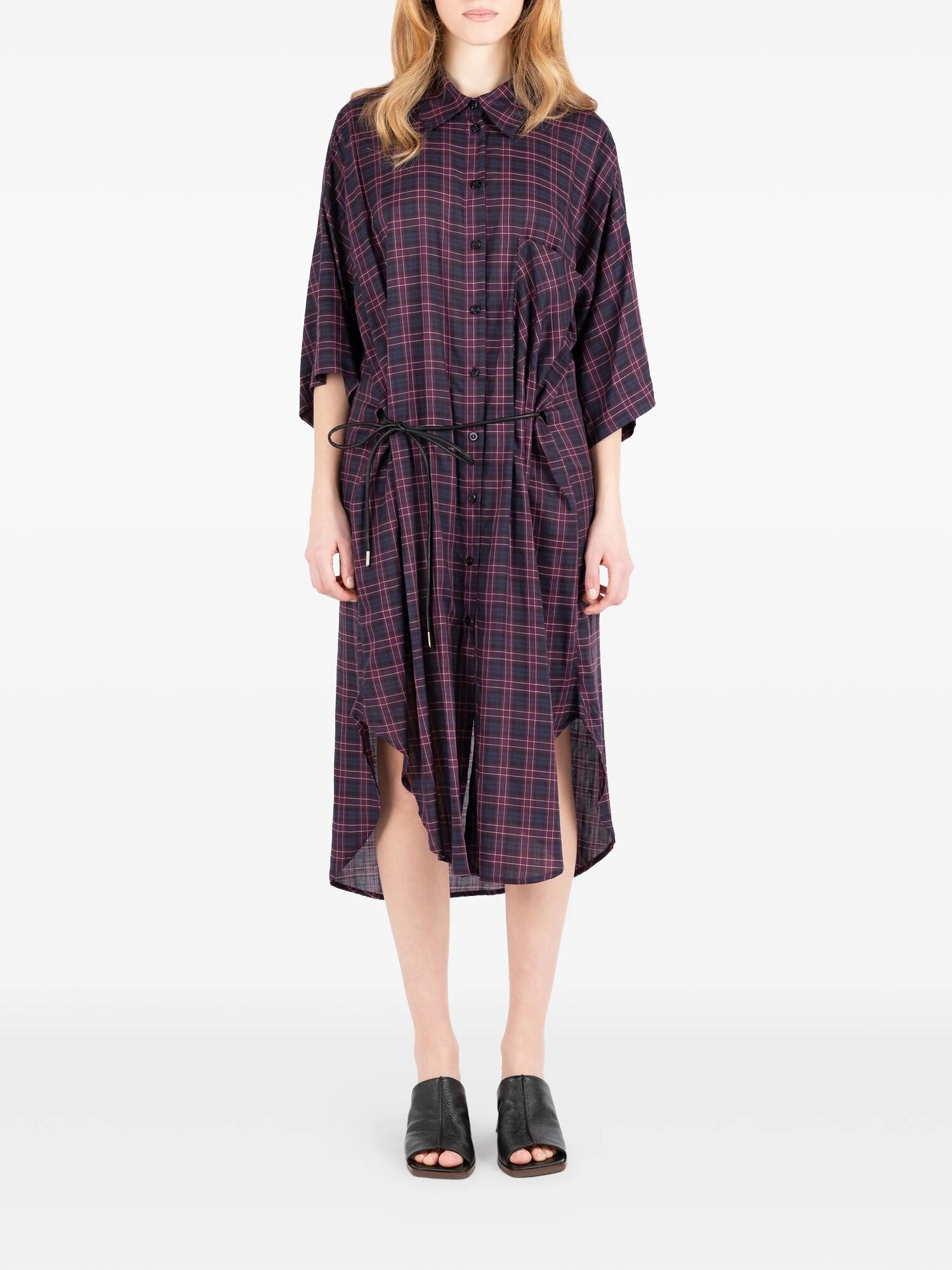 Платье Societe Anonyme Checked tie waist midi dress