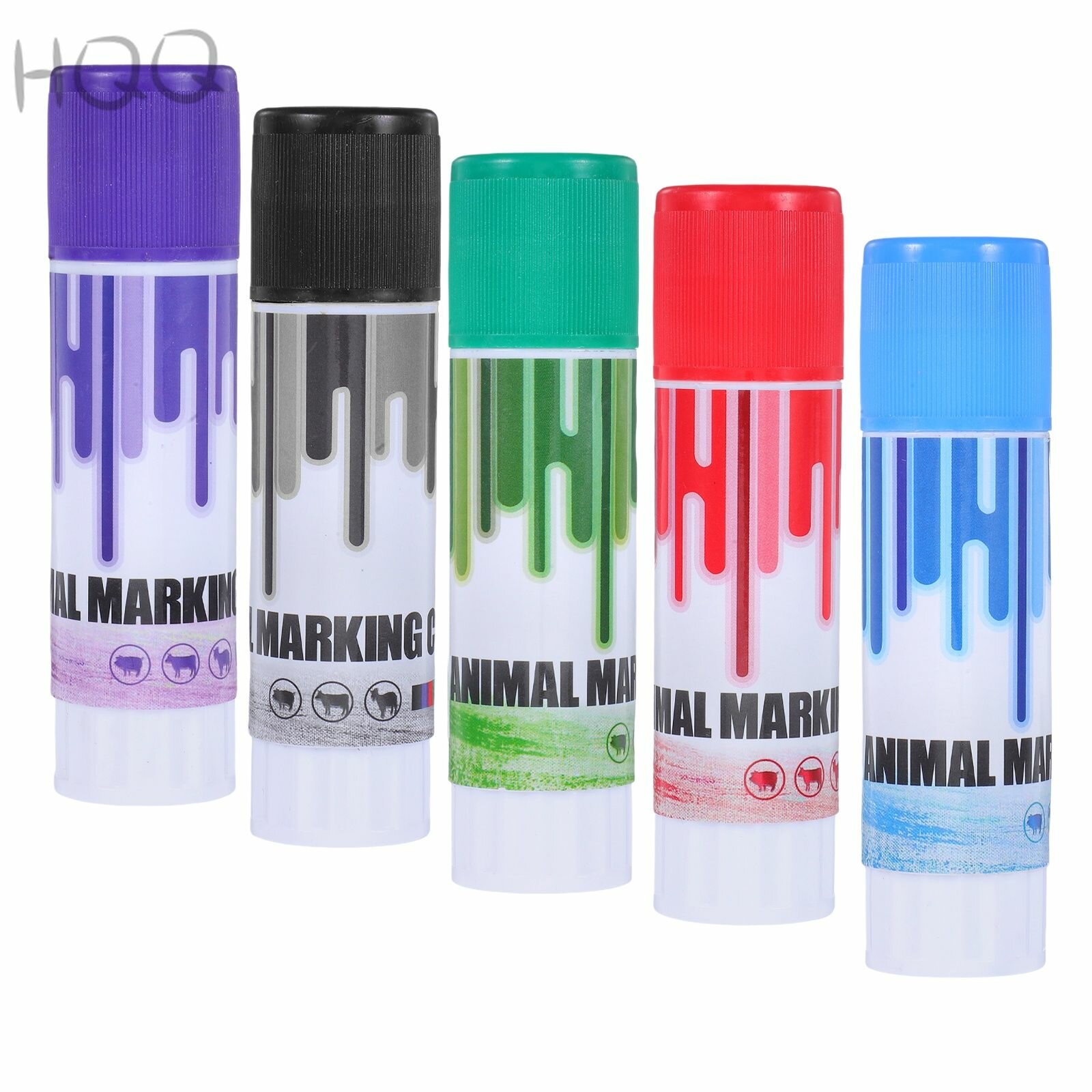 Набор из 5 цветных маркерных восковых карандашей для маркировки свиней и крупного рогатого скота