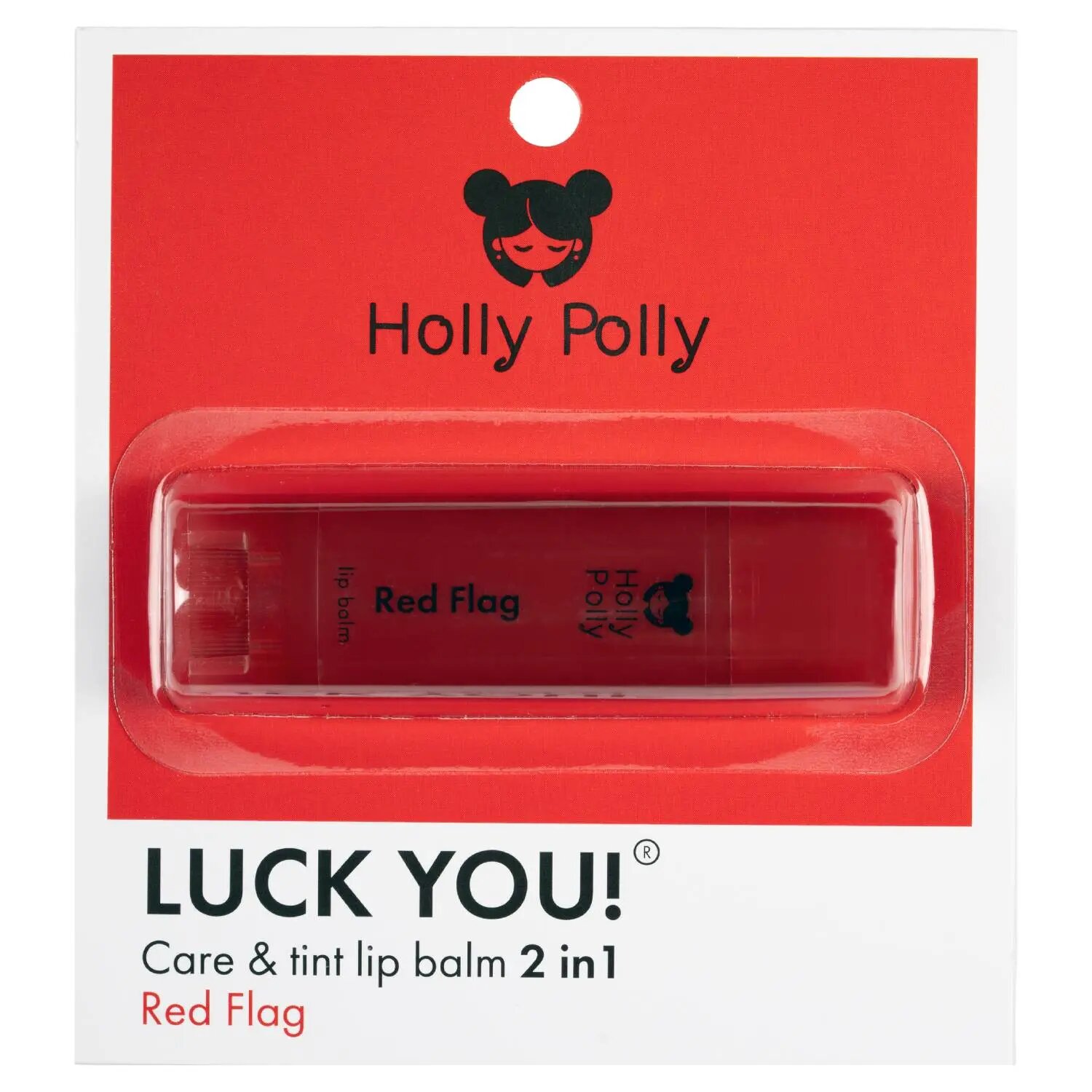 Holly Polly Бальзам оттеночный для губ, красно-вишневый / Luck you red flag, 4,9 гр