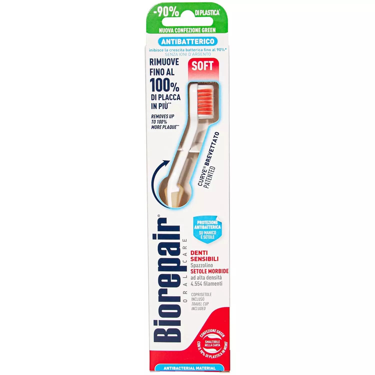 Зубная щетка BIOREPAIR для чувствительных зубов CURVE Denti Sensibili (мягкая)