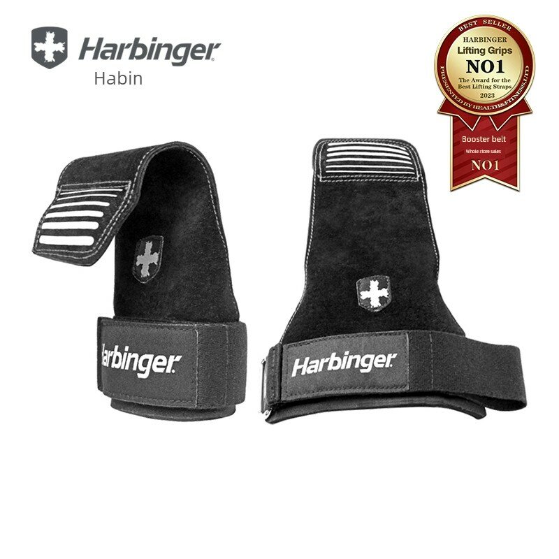 Harbinger Двойной слой кожи перчатки для подтягиваний для мужчин и женщин, противоскользящие, черные, размер M/L