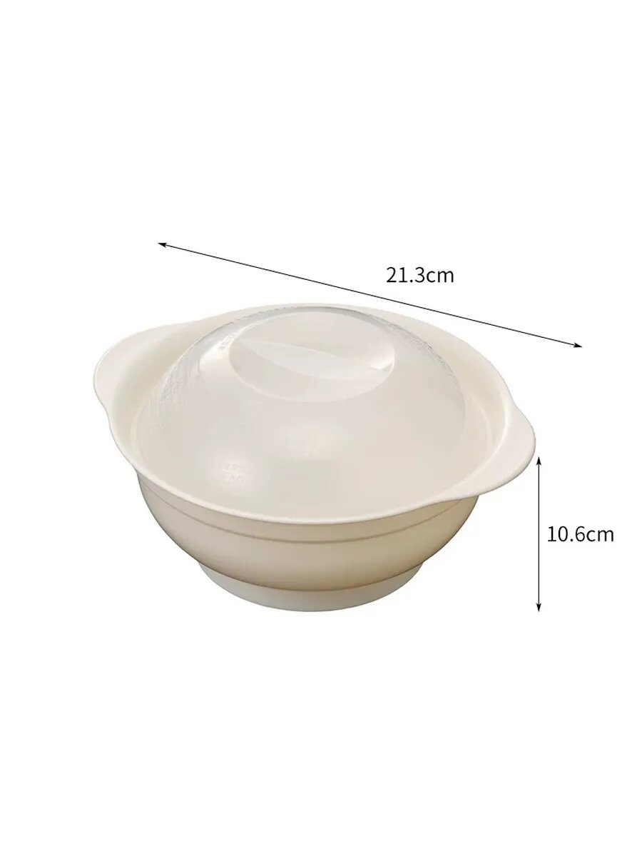 Большая японская миска для микроволновки, белая, PP