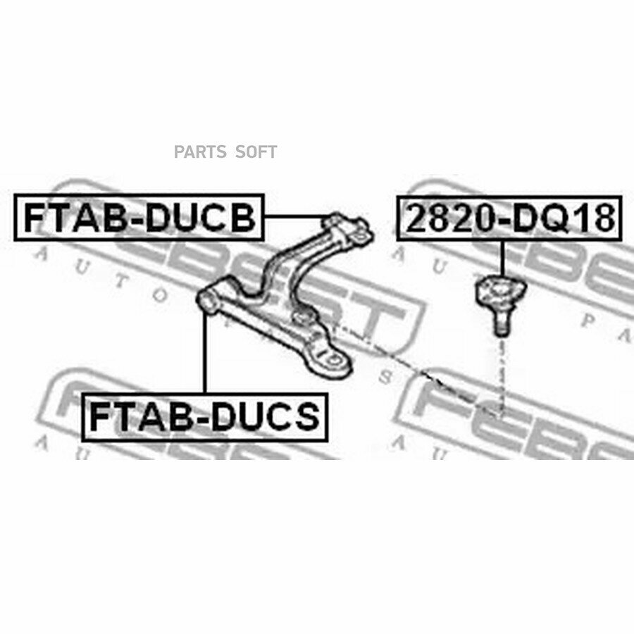 Сайлентблок задний переднего рычага FEBEST FTABDUCB | цена за 1 шт