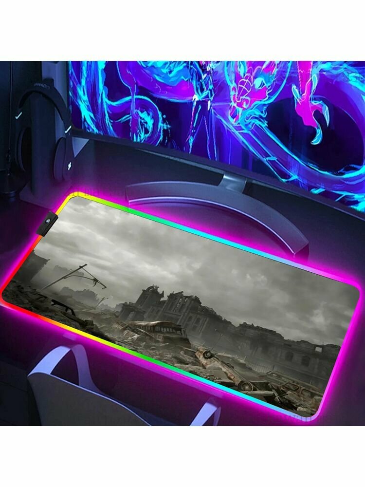 RGB LED Игровой коврик для клавиатуры и мыши на тему Resident Evil Requiem, USB-световой , размер 40x90xxl