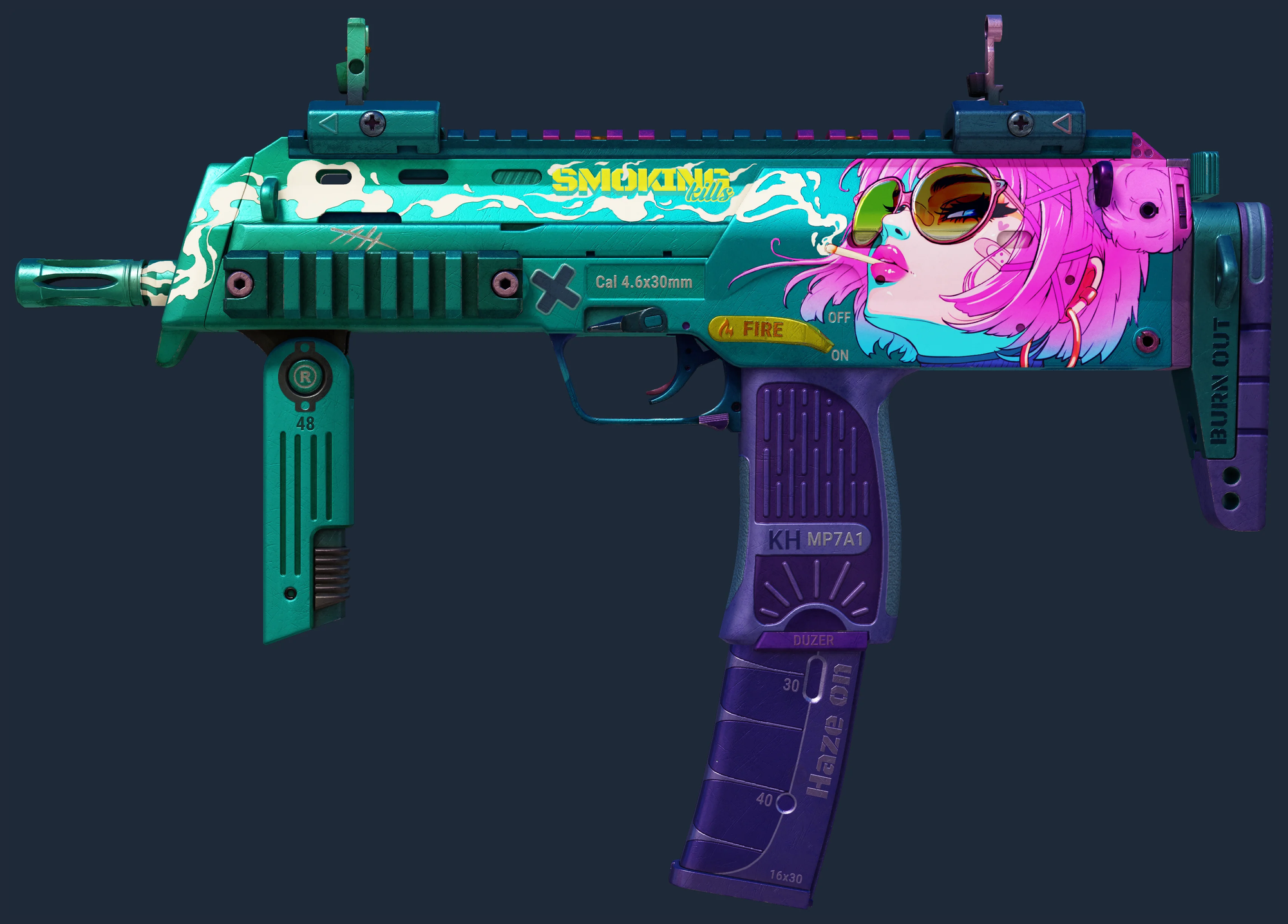 MP7 | Курение убивает (Поношенное) Скины CS2 с быстрой автовыдачей steam trade