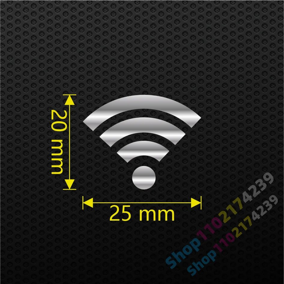 Металлическая наклейка WiFi 25x20 мм, цвет J