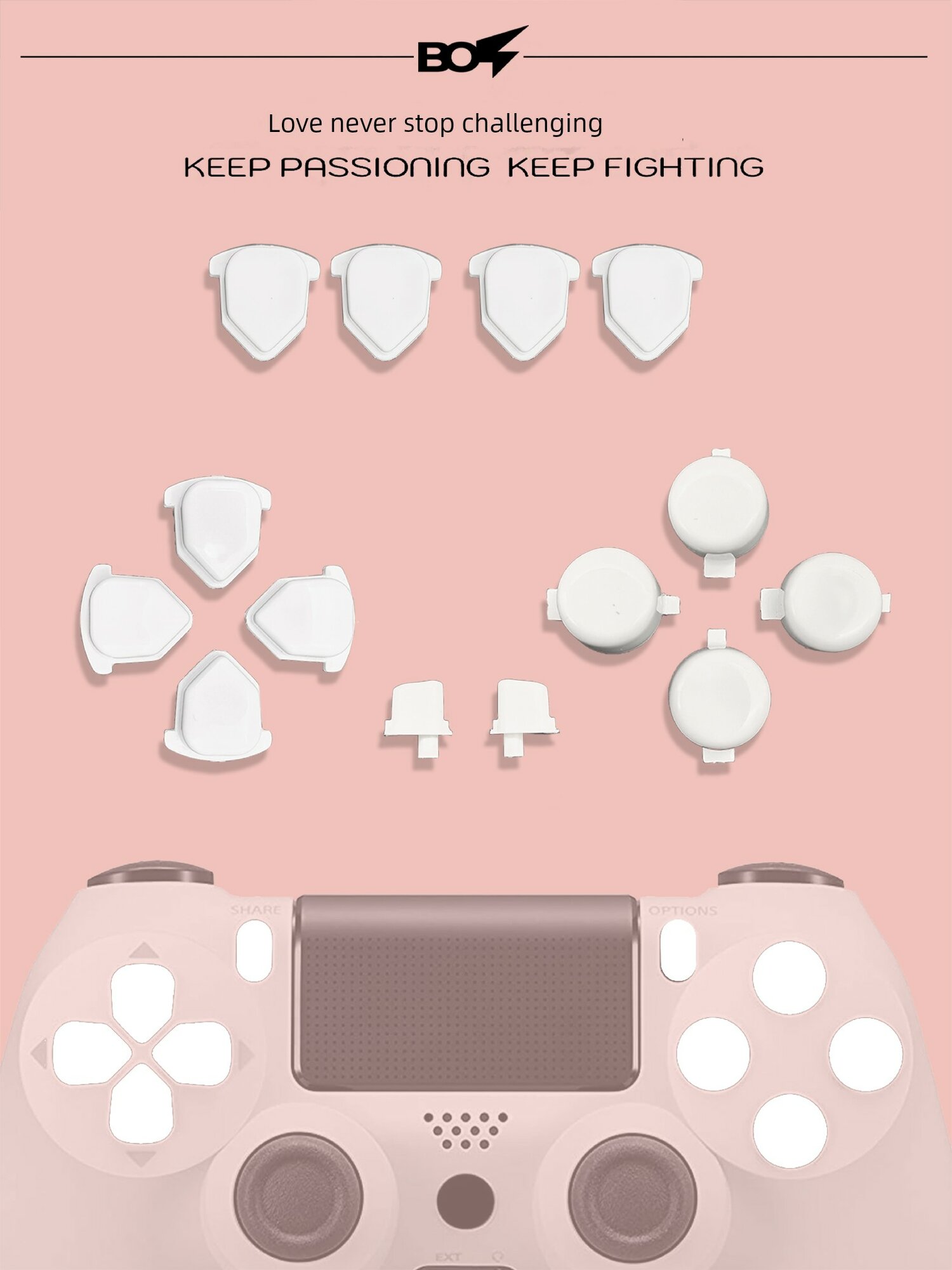 Замена кнопки контроллера PS4 - Высокая кнопка меню, Матовый белый, для игрового геймпада PlayStation 4