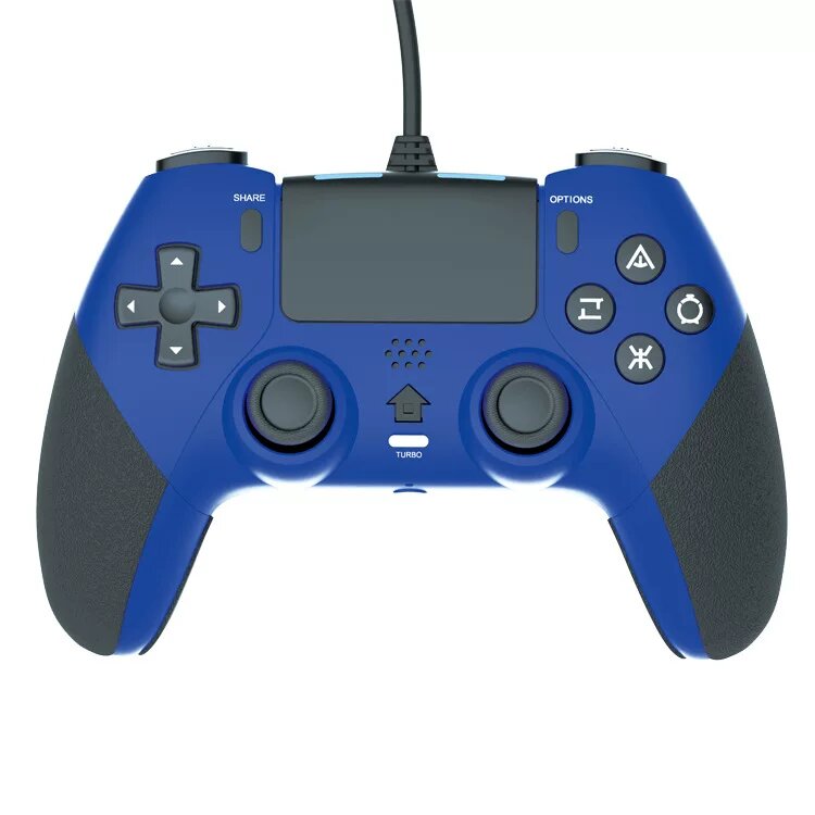 Официальный проводной игровой контроллер PS4 в сине-черном цвете с вибрацией, подключай и играй для PlayStation 4