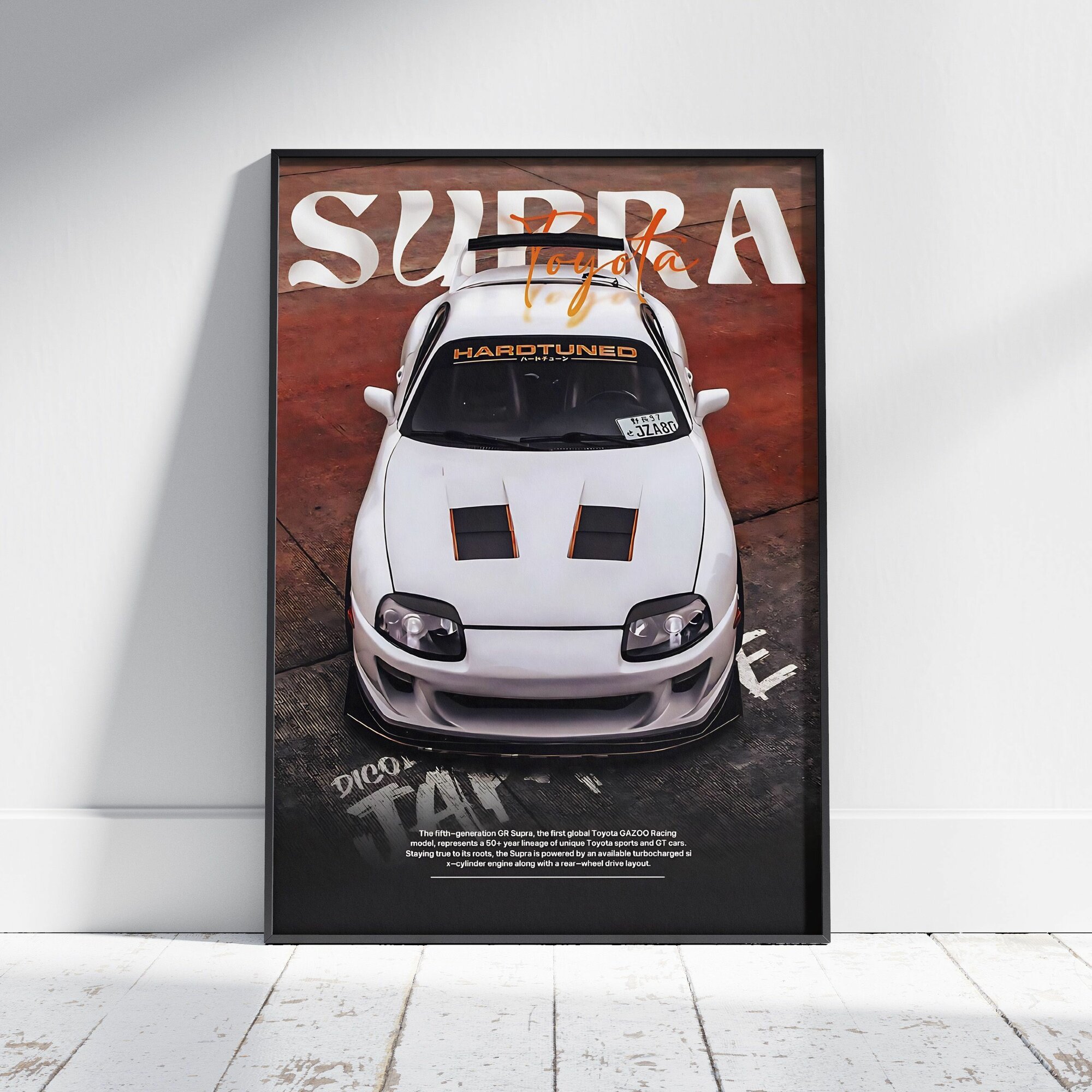 Плакат на стену для интерьера Спорткар (Toyota Supra 5) - Постер по спортивным гоночным машинам автомобилям формата А4 (21x30 см)