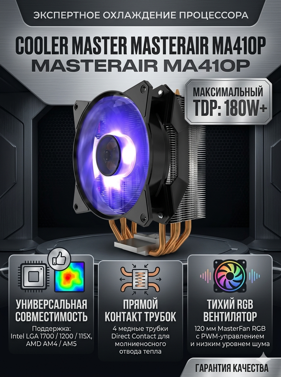 Кулер для процессора Cooler Master MasterAir MA410P (MAP-T4PN-220PC-R1)