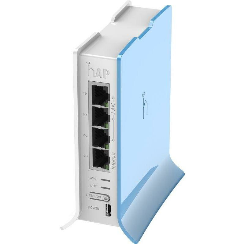 Беспроводной маршрутизатор MikroTik RB941-2ND-TC, 802.11bgn 2.4 ГГц 3xLAN RJ-45 белый синий