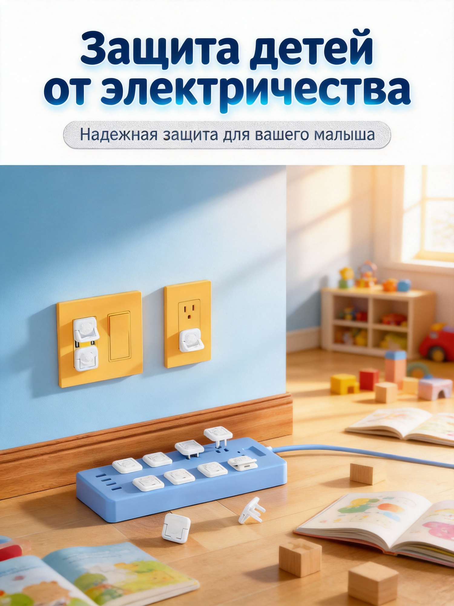 Заглушки, комплект 10 шт, защита для розеток от детей — нетоксичные и легко снимаемые, подходят для большинства стандартных розеток