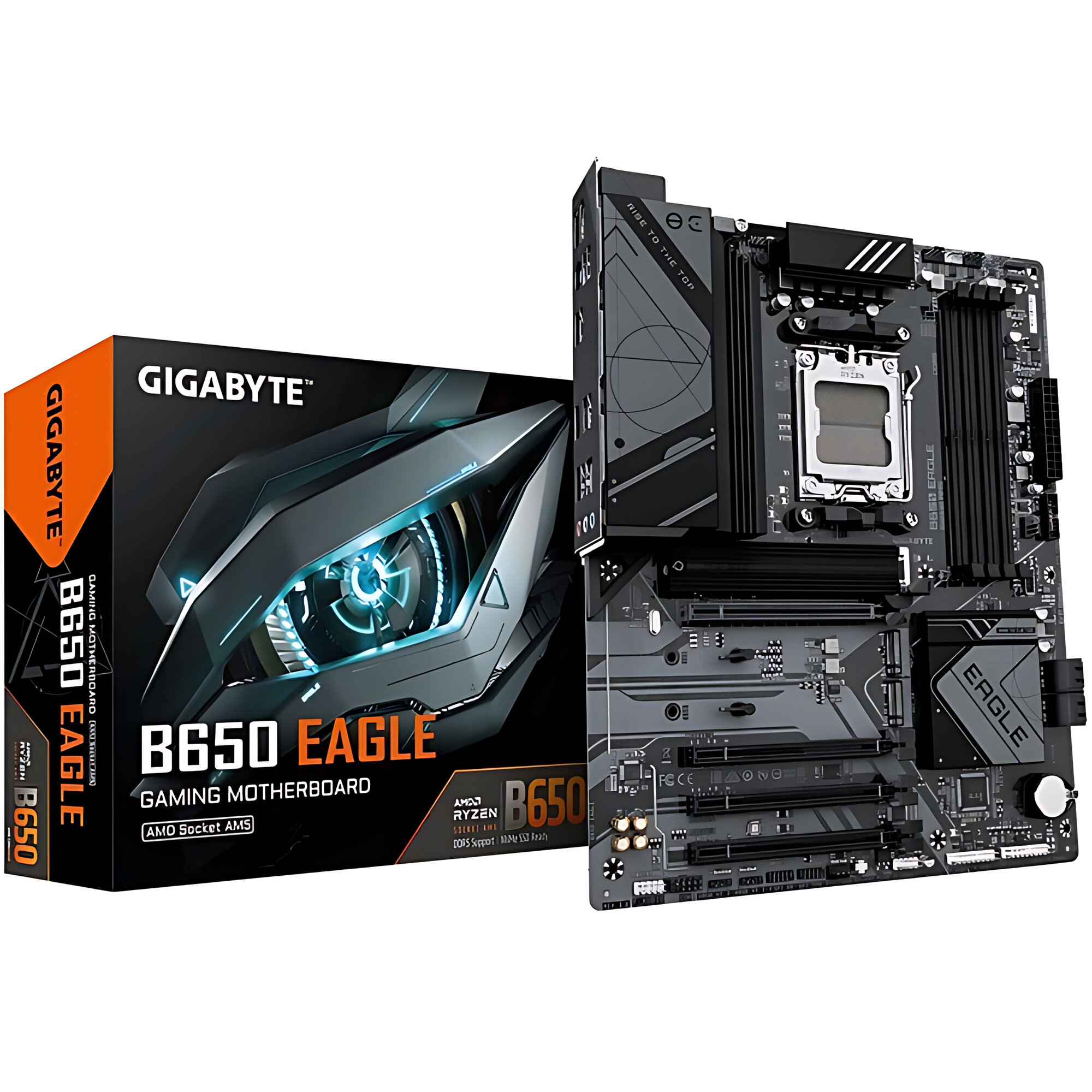 Материнская плата GIGABYTE B650 EAGLE (AM5/AMD B650/4xDDR5/4xPCI-Ex16/3xM.2/SB7.1/GLAN/DP/HDMI/ATX)