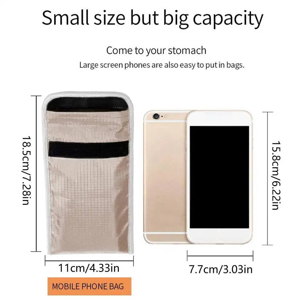 Чехол-кошелек Фарадея Для Мобильного Телефона, GPS, RFID, Защитный, До 6,5 Дюймов, Пылезащитный, Прямоугольный, Полиэстер