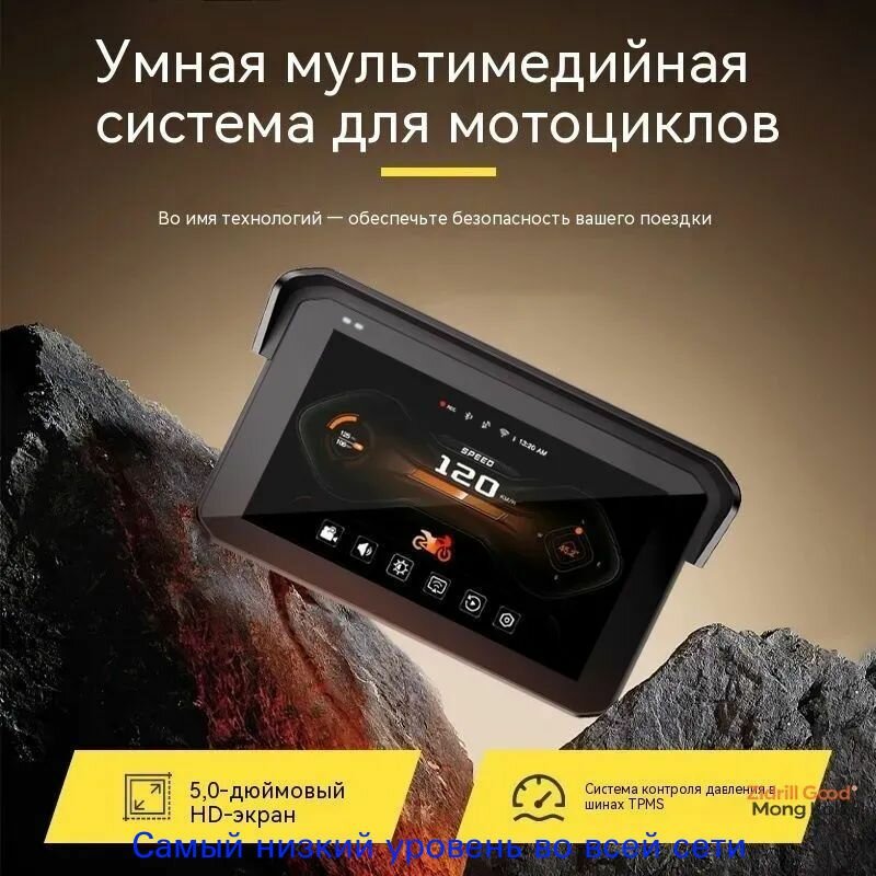 Моторегистратор 4" 1440P WiFi двойная камера 150° — передняя и задняя, циклическая запись, водонепроницаемый корпус
