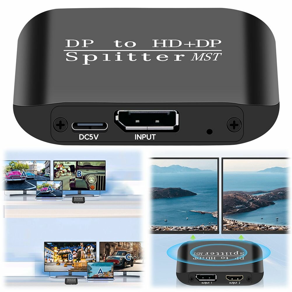 Распределитель DisplayPort на DisplayPort и HDMI с поддержкой MST и 4K 60 Гц