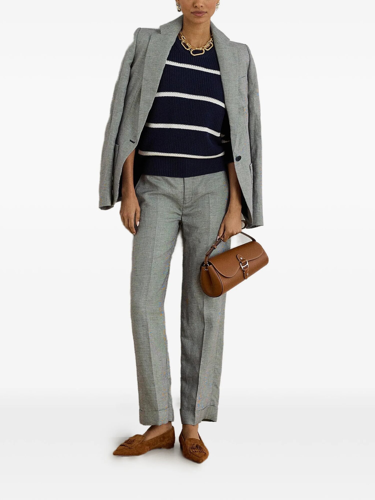 Свитер Lauren Ralph Lauren Striped cotton-knit sweater, размер 44 — фото 1
