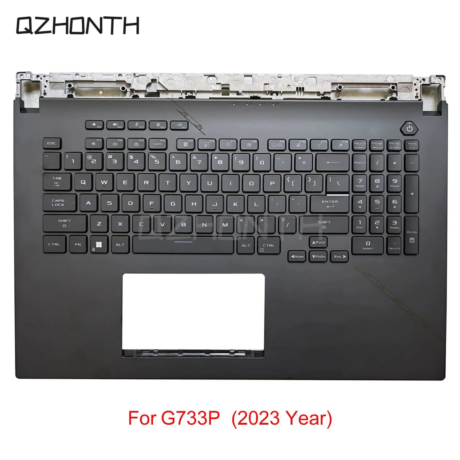 Верхний чехол для ноутбука QZHONTH для ASUS ROG Strix Scar 17 G733P (2023) черный
