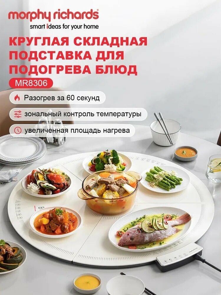 Круглая складная подставка для подогрева блюдMorphy Richards MR8306
