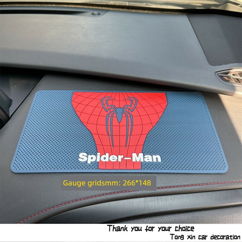 Автомобильный коврик Spiderman для приборной панели и телефона, мультяшный дизайн нескользящий