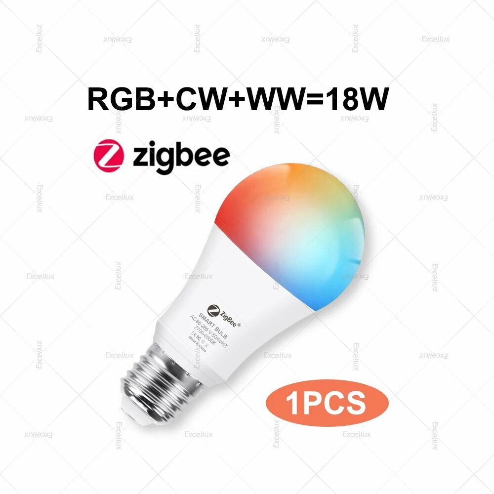 Светодиодная лампа Excellux Zigbee RGBWC 18W E27