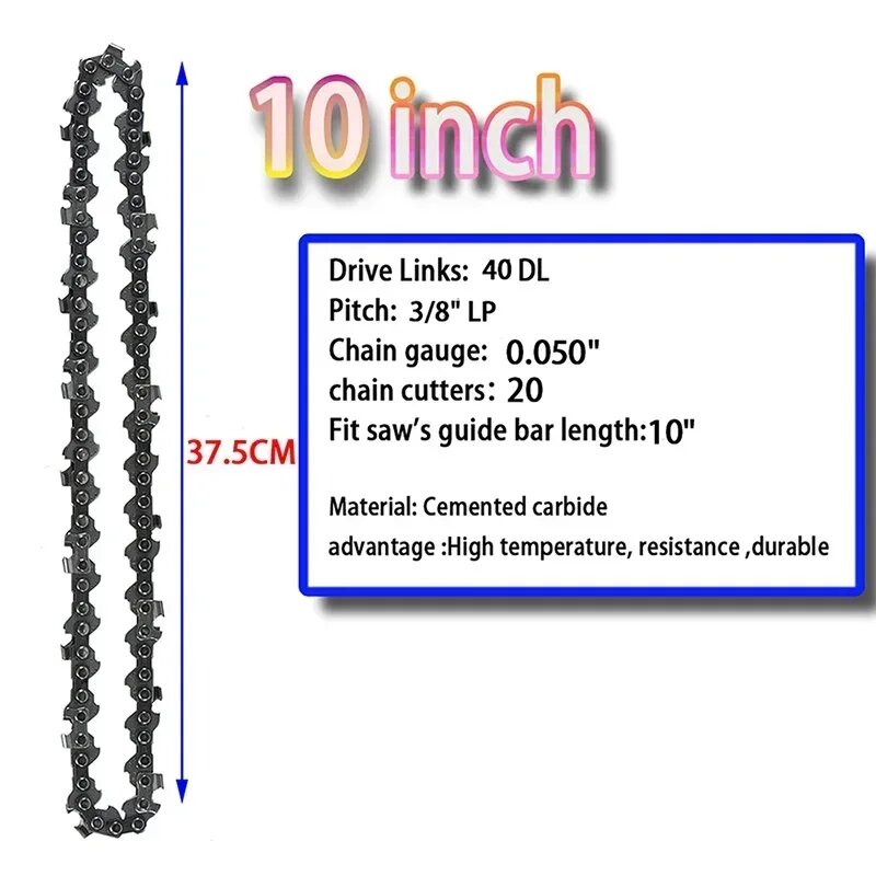 Цепь бензопилы 10 дюймов, 40DL, 3/8" LP, 0.050"