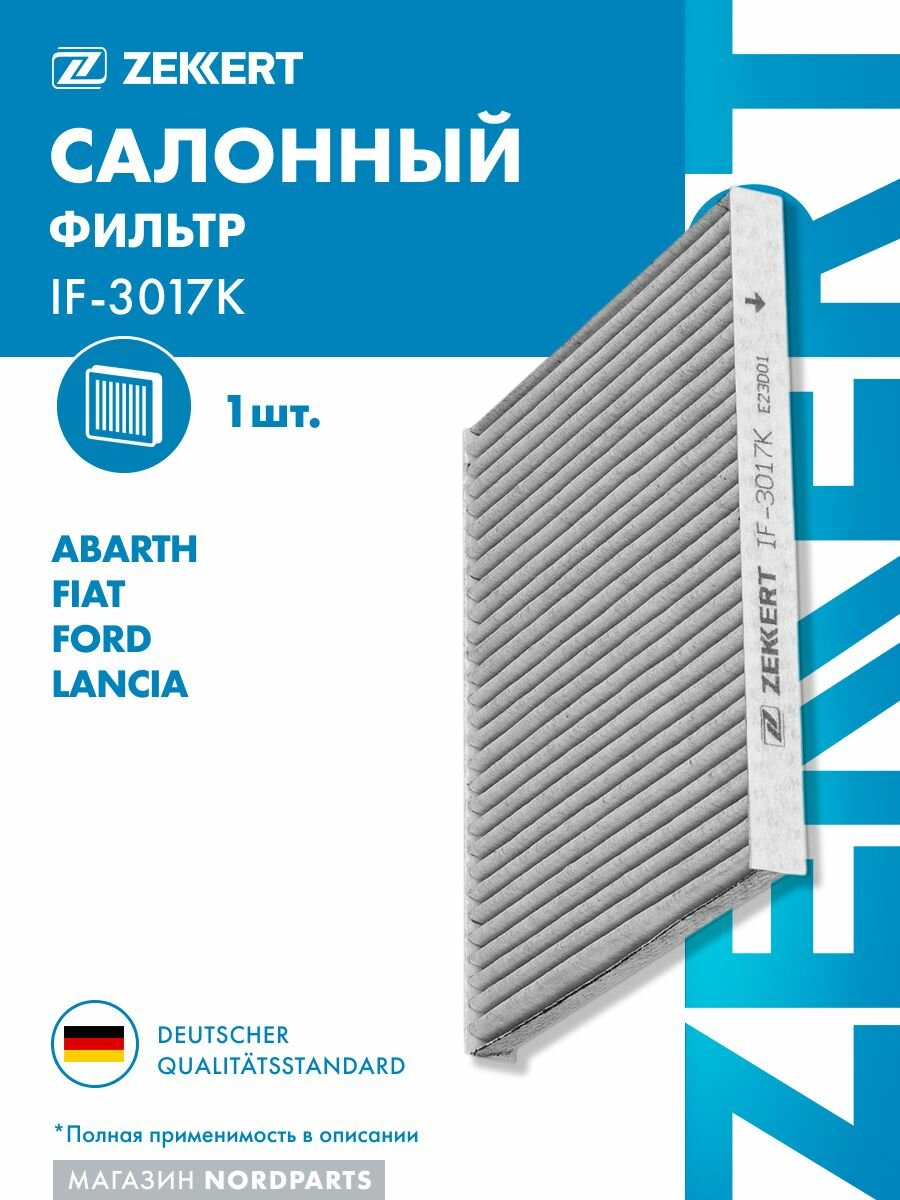 Фильтр салон. угольн. для Fiat Panda (169_) 03-, 500 (312_) 07-, Ford KA II 08-, Lancia Ypsilon (843_, 312_) 10-