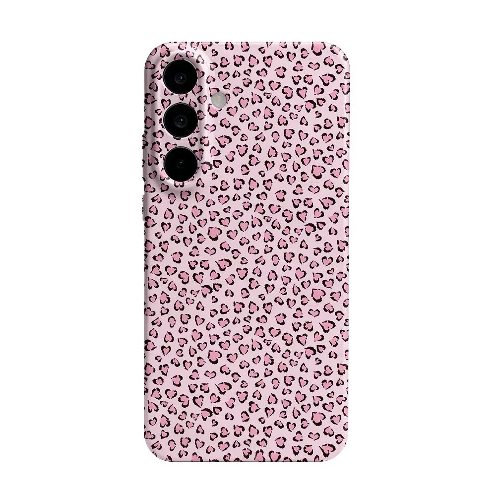 Чехол Samsung Galaxy S25 розовый с сердечками