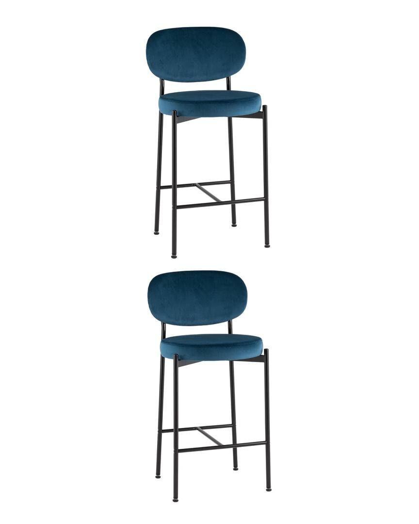 Комплект Stool Group Стул полубарный Бриф VD велюр синий 2 шт. арт. УТ000042512