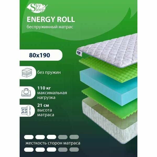 Матрас SkySleep 80x190 ENERGY Roll (высота 21 см)