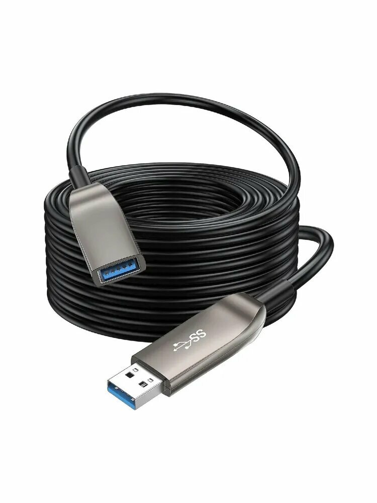 (1 шт.) Оптический удлинительный кабель USB 3.2 (мужской-женский) - 50 м