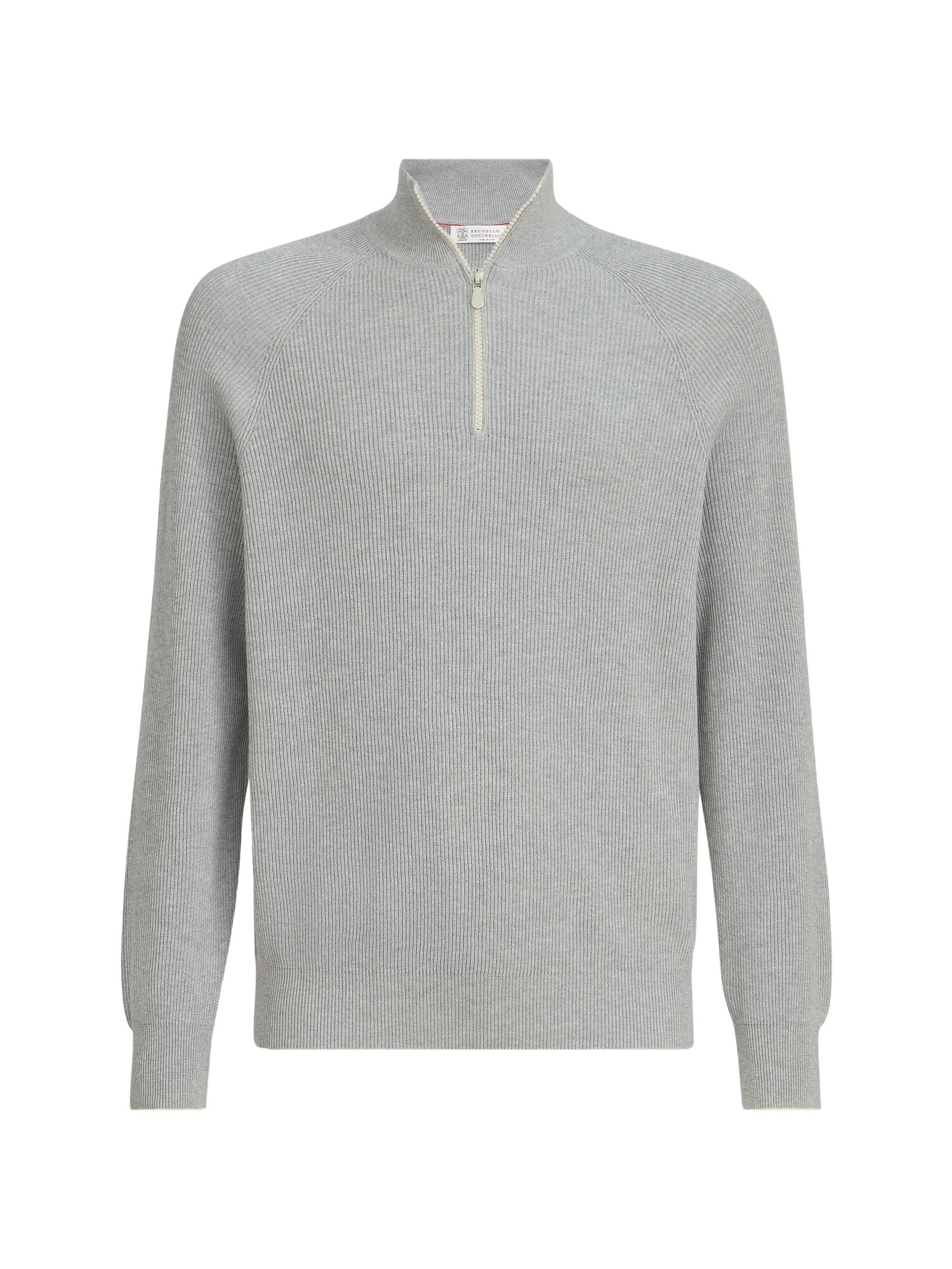 Свитер Cotton English rib sweater with half zip and raglan sleeves