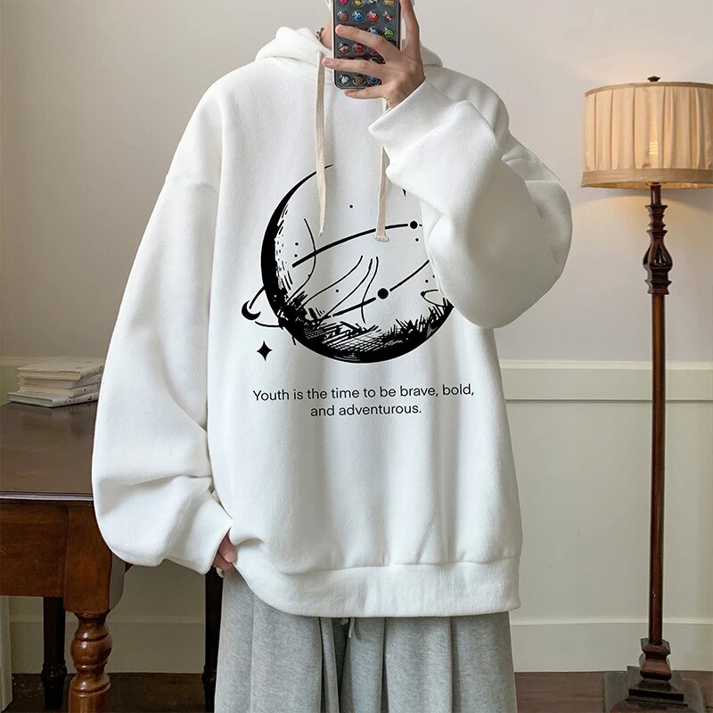 Белая толстовка с капюшоном оверсайз 4XL