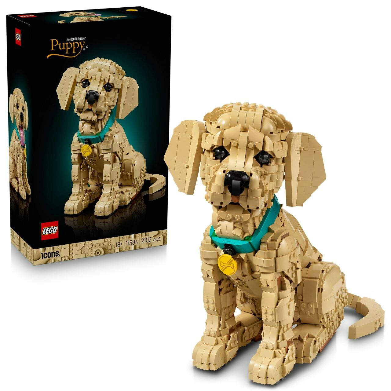 Конструктор LEGO Icons 11384 "Щенок золотистого ретривера", 2102 детали (Лего Айконс 11384)