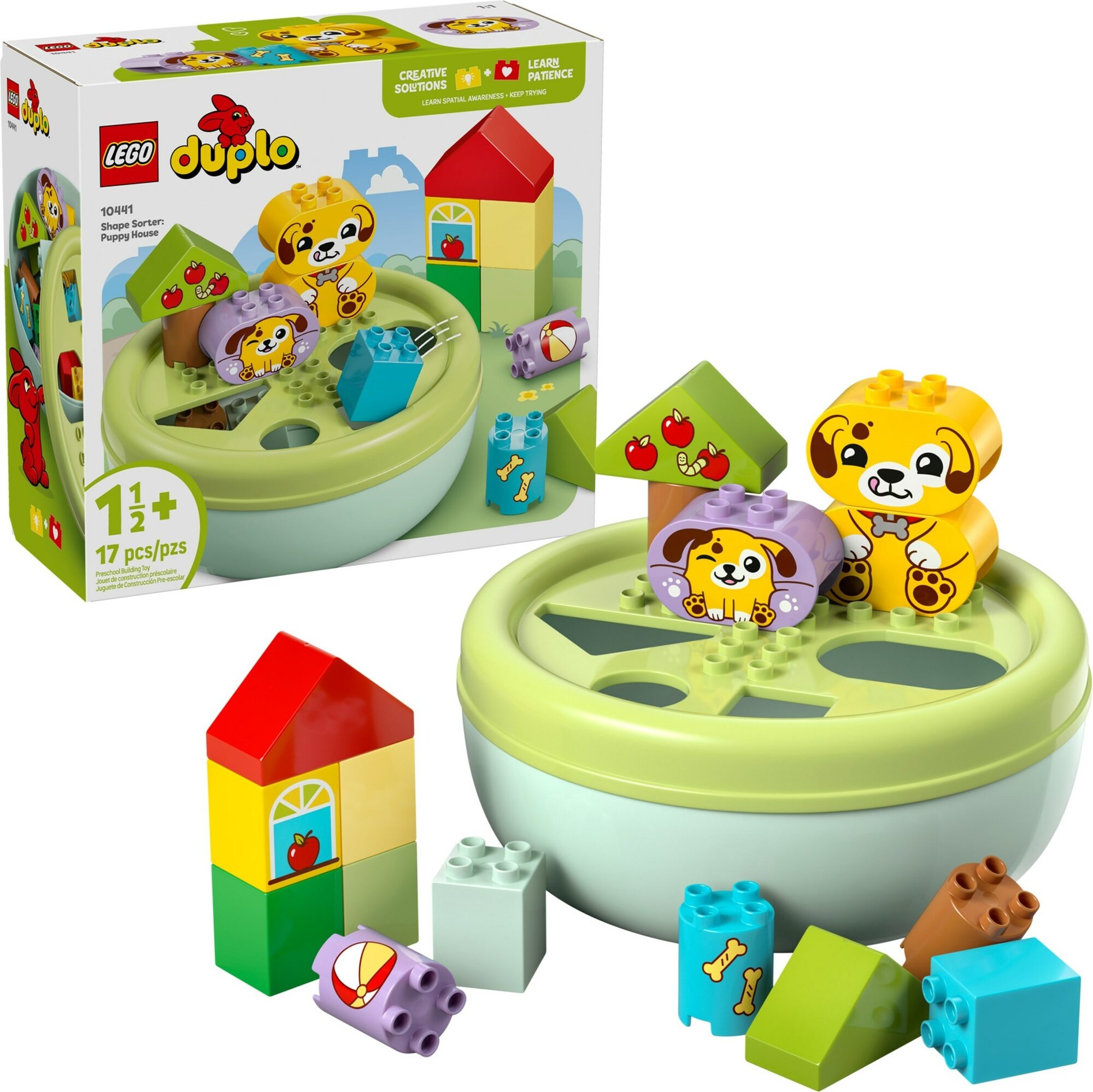 Конструктор LEGO DUPLO® 10441 Сортировщик фигур: домик для щенков, 17 дет.
