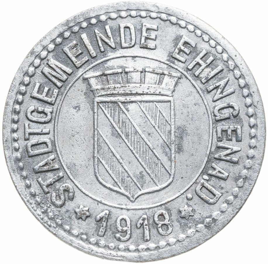 Германия, Эхинген 10 пфеннигов 1918, Железо, в сохранности VF