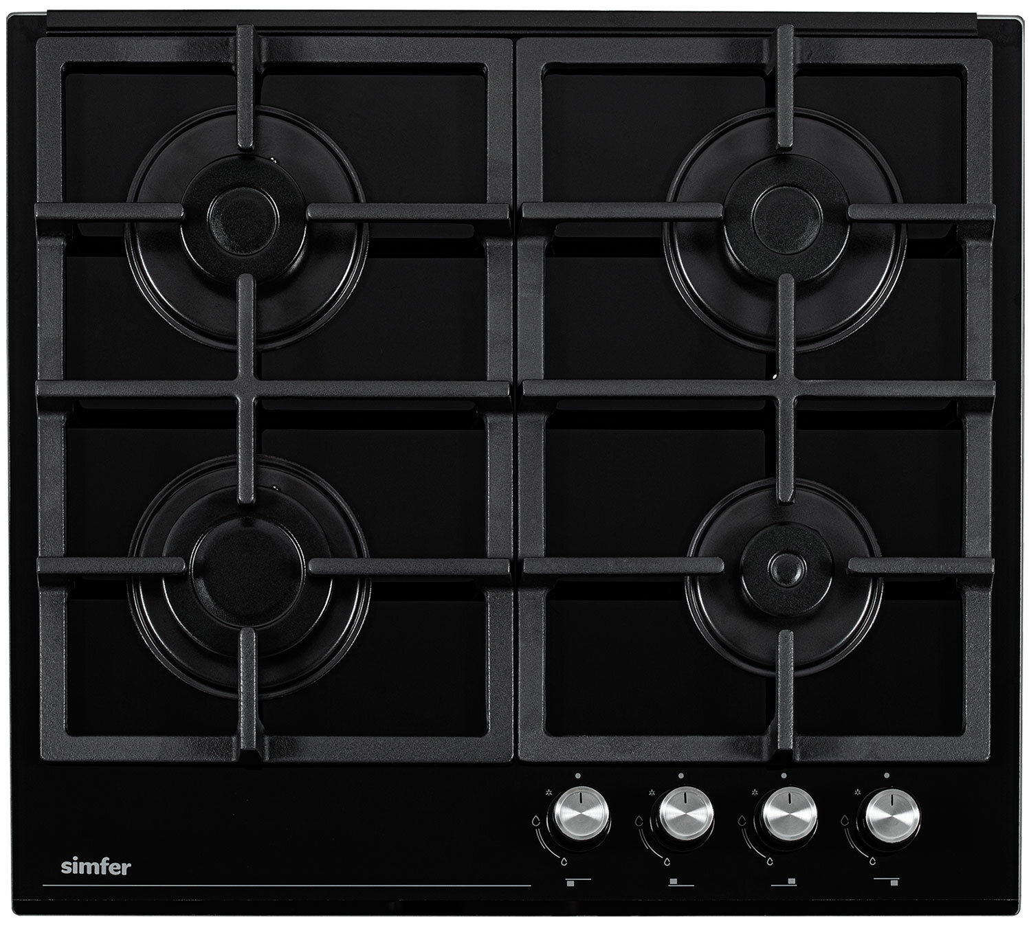 Газовая варочная панель Simfer H60H40S525, черное стекло