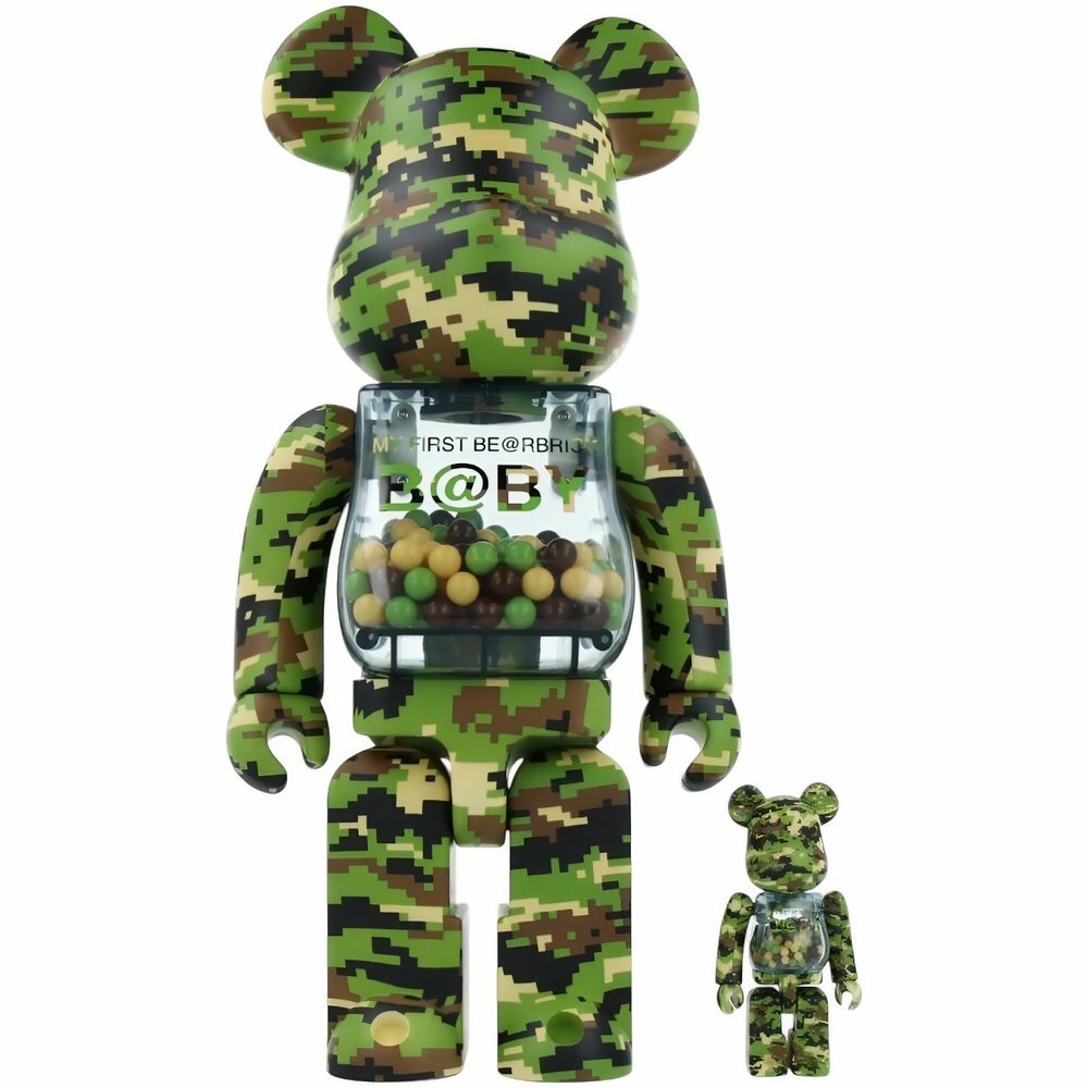 Фигура Bearbrick Medicom Toy Set My First Baby Digital Camo 400% and 100%