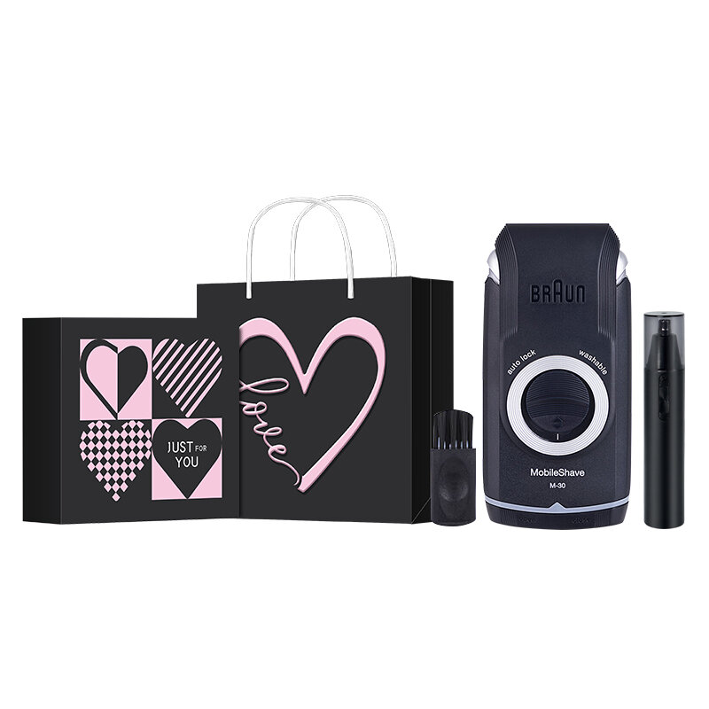 Электробритва мужская BRAUN M30 Black, Romantic Confession Grooming Box