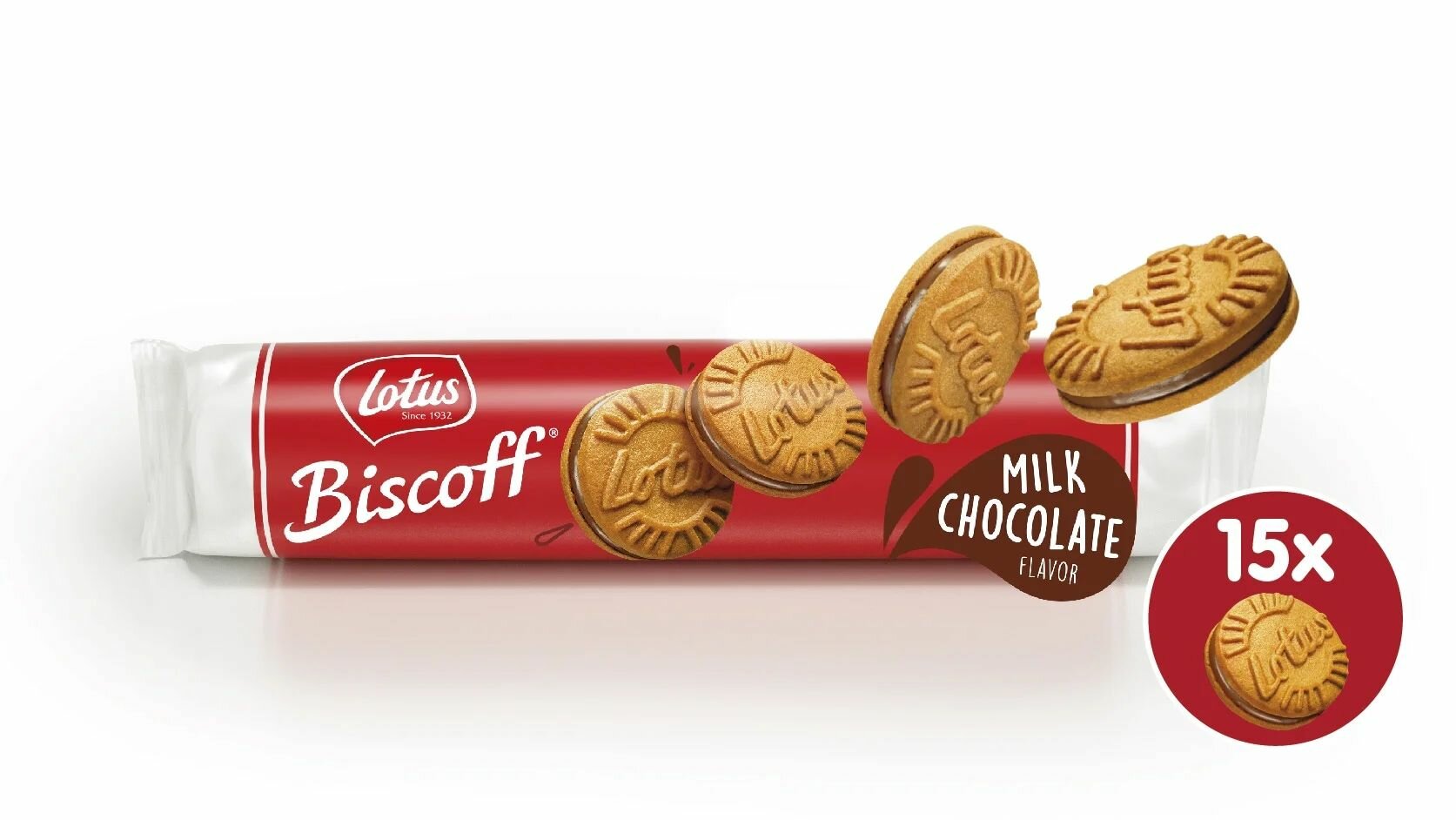 Печенье сэндвич карамелизированное с шоколадным кремом Lotus Biscoff Milk Chocolate, 150 гр. (Бельгия)