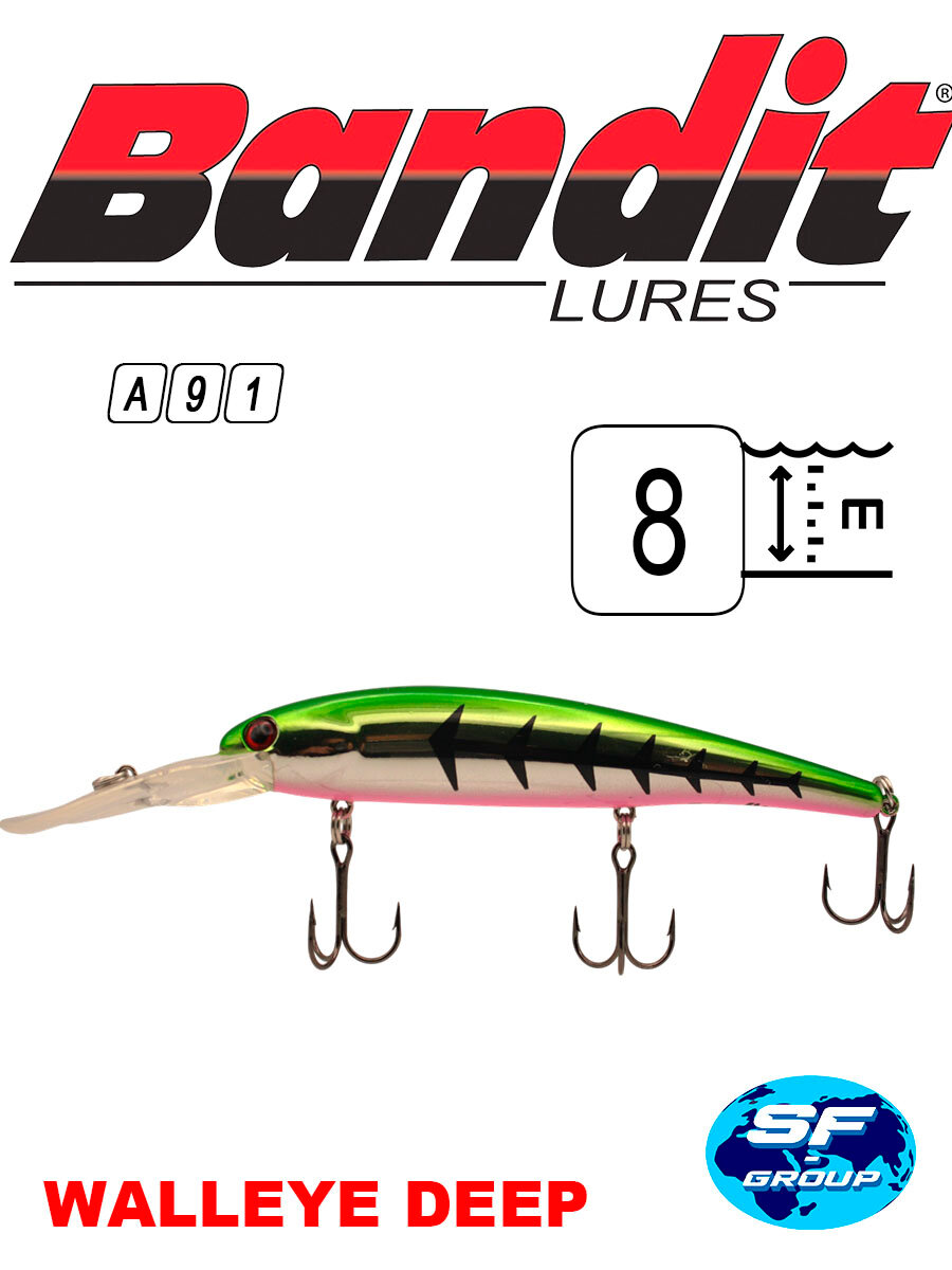 Воблер Bandit Deep Walley 12 см 17,5 гр заглубление 8м #A91