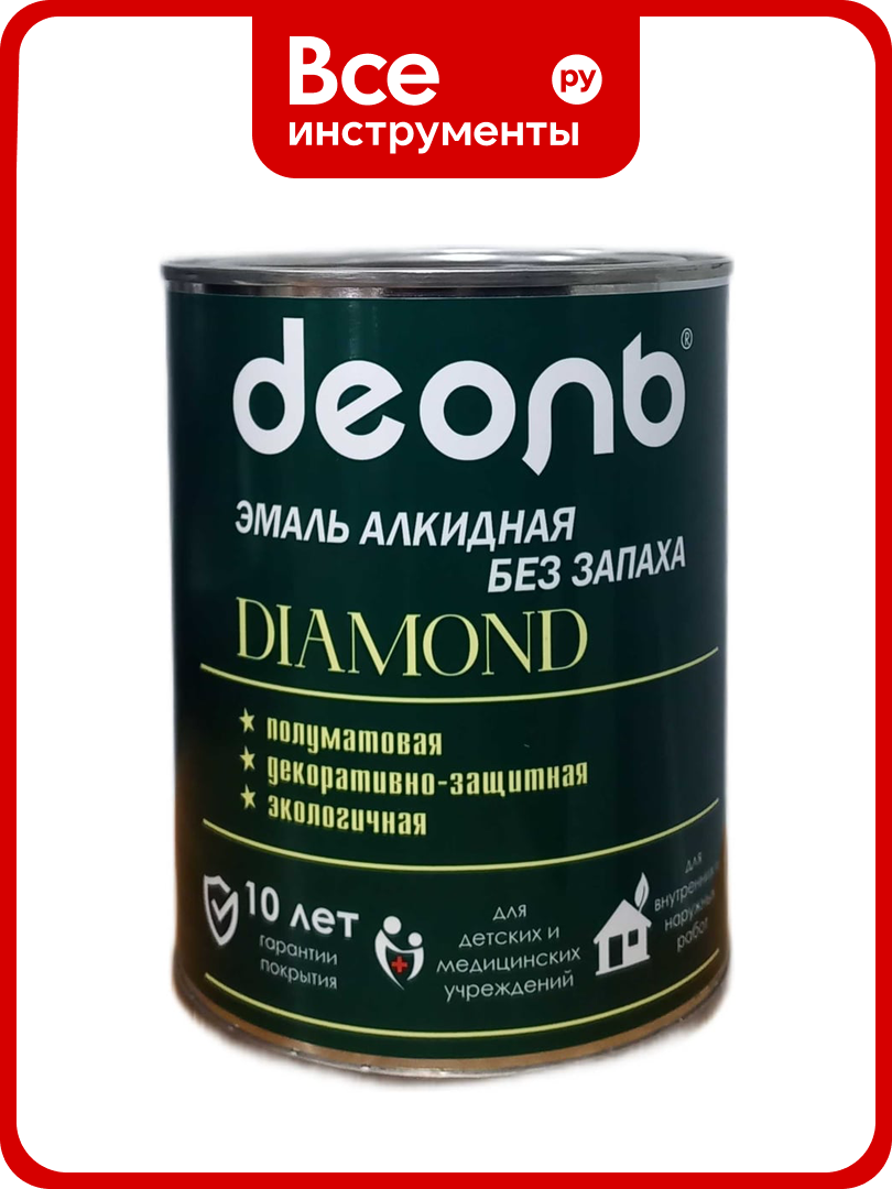 Алкидная эмаль Деоль без запаха Diamond RAL6026 зеленая 0,75л полуматовая 33513