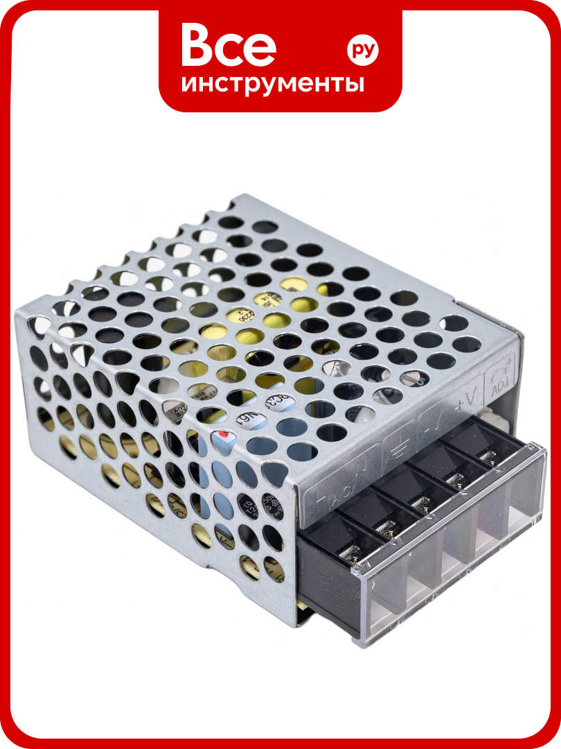 Источник питания Mean Well AC/DC RS-15-24 Т00255327 блок для светодиодных лент с защитой от короткого замыкания