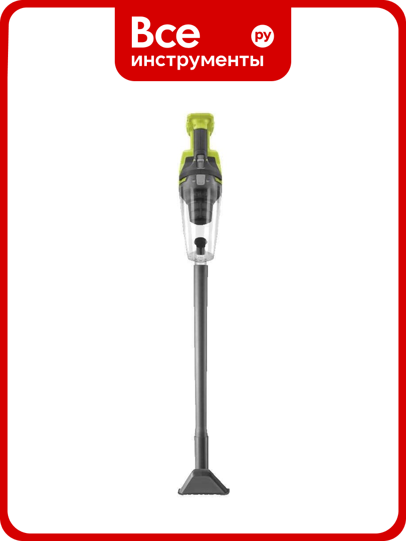 Пылесос Ryobi ONE+, вертикальный, 18V, 34 Вт, 600 мл, черный/зеленый
