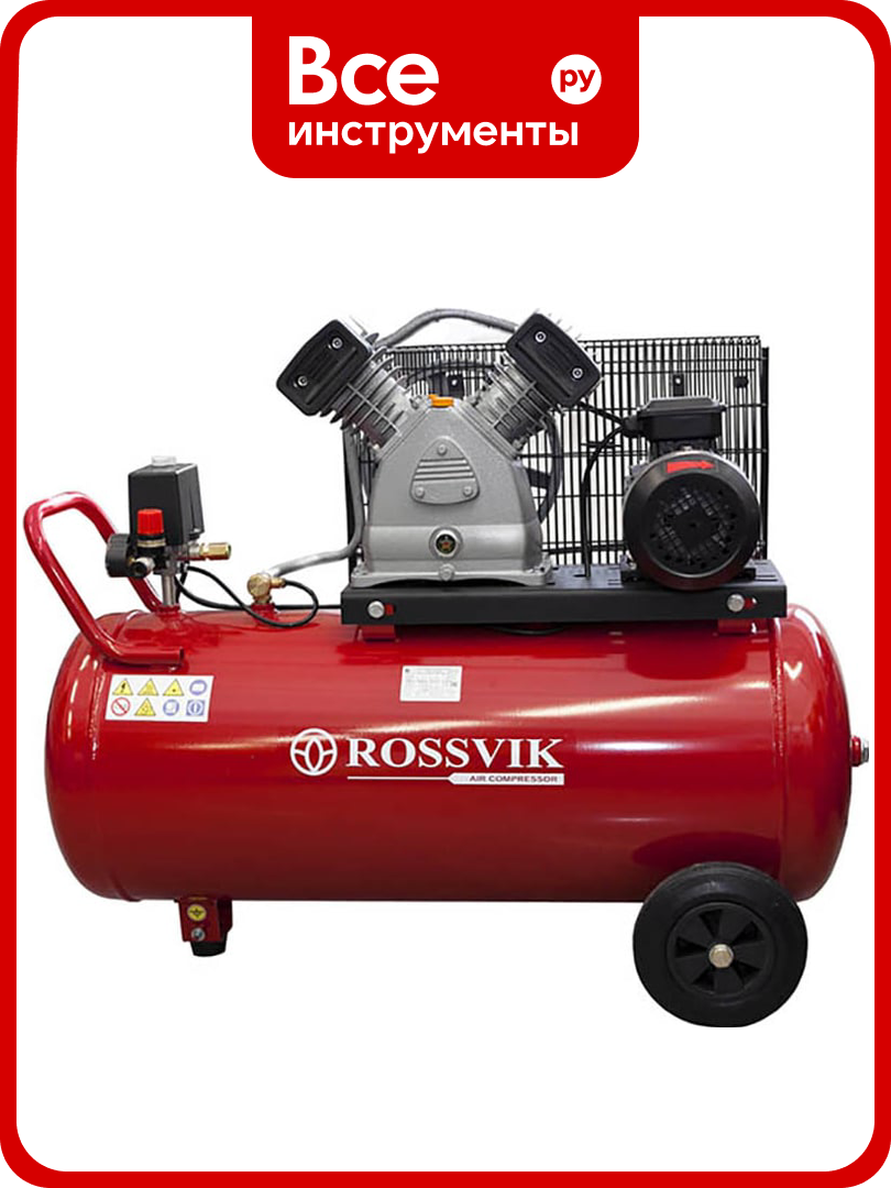 Поршневой компрессор ROSSVIK 10бар, ресивер 100л, 380В/2,2кВт СБ4/С-100. LB30
