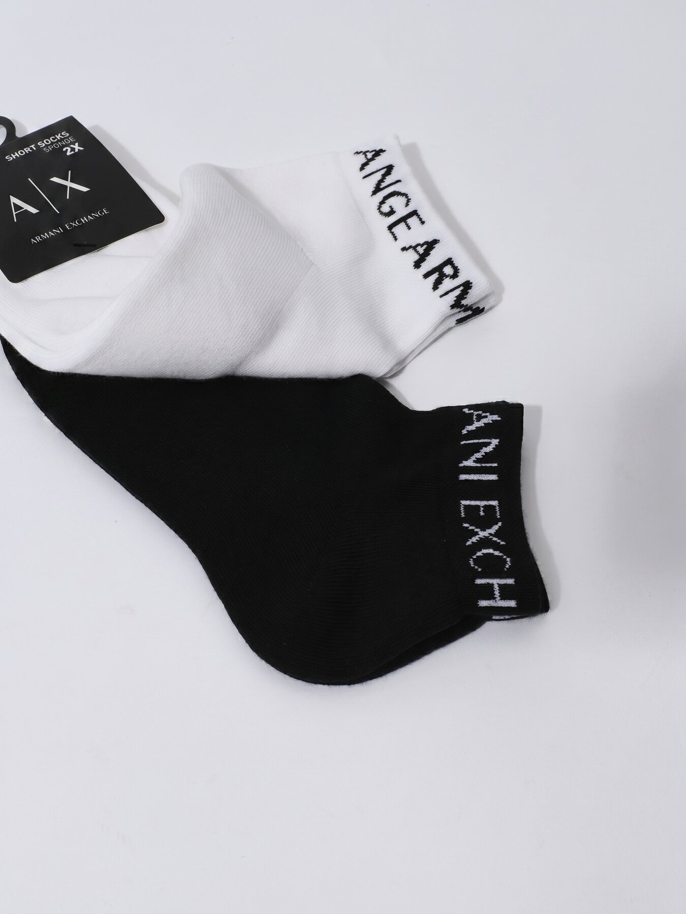 Носки Armani Exchange, размер L/XL, белый, черный — фото 1