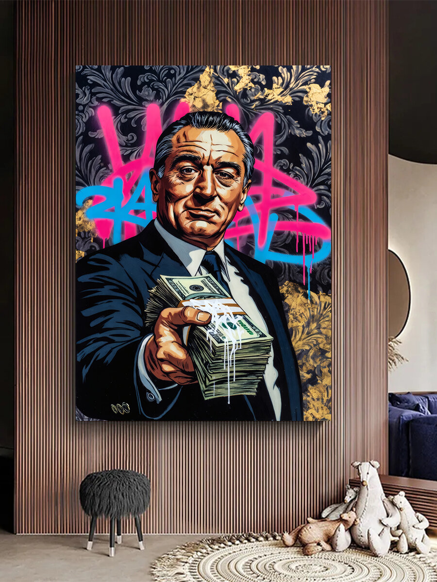 Картина на холсте «Robert De Niro: поп-арт портрет Роберта», средний формат 40×60 см